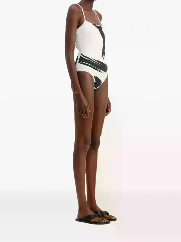 Loulou De Saison Printed One-piece Swimsuit With Criss-cross Straps