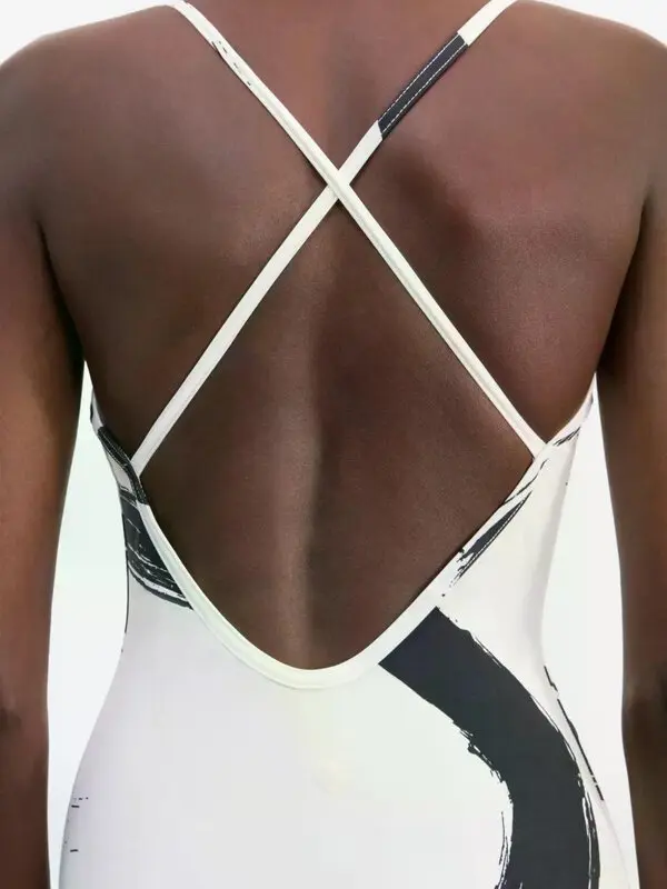 Loulou De Saison Printed One-piece Swimsuit With Criss-cross Straps