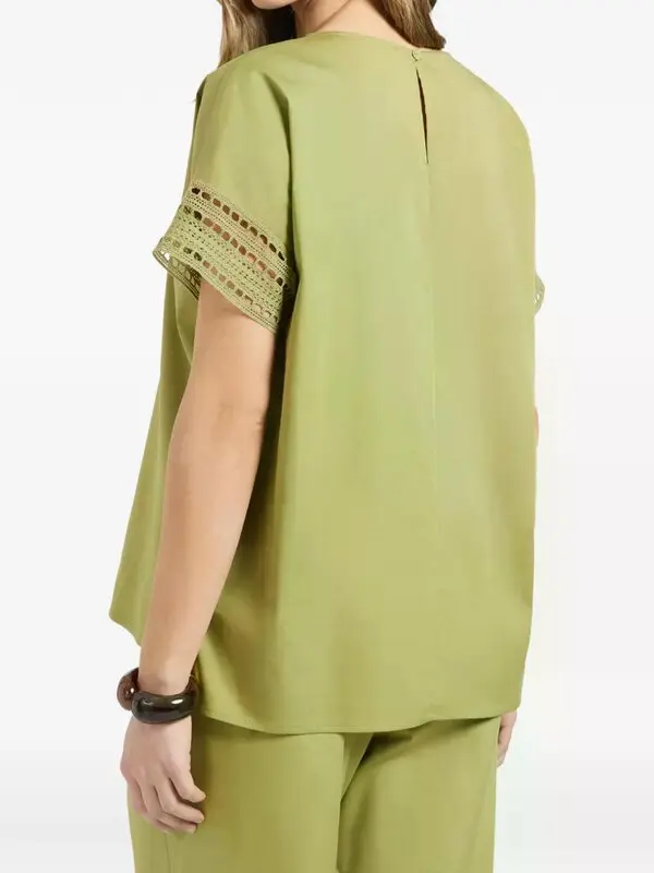 ELENA MIRÒ Lace-trimmed Short Sleeve Top
