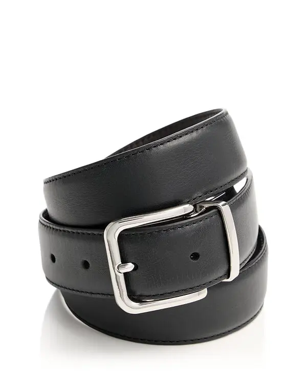 Vince Reversible Leather Belt - Black