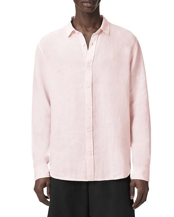 ALLSAINTS Loom Long Sleeve Shirt - Seashell Pink
