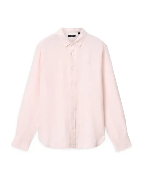 ALLSAINTS Loom Long Sleeve Shirt - Seashell Pink
