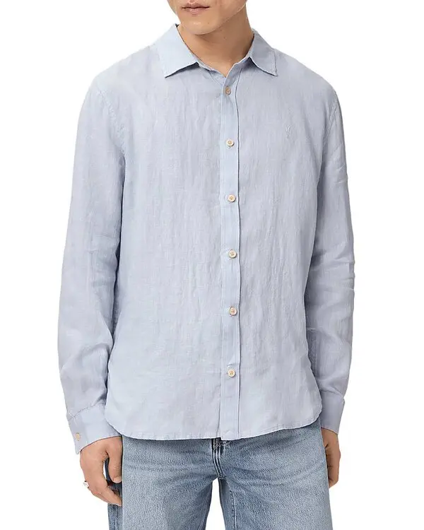 ALLSAINTS Loom Long Sleeve Shirt - Villa Blue