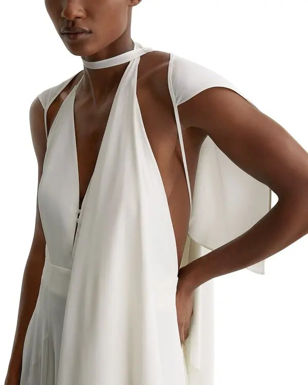 REISS Evory Draped Cape Dress