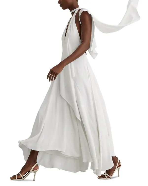 REISS Evory Draped Cape Dress