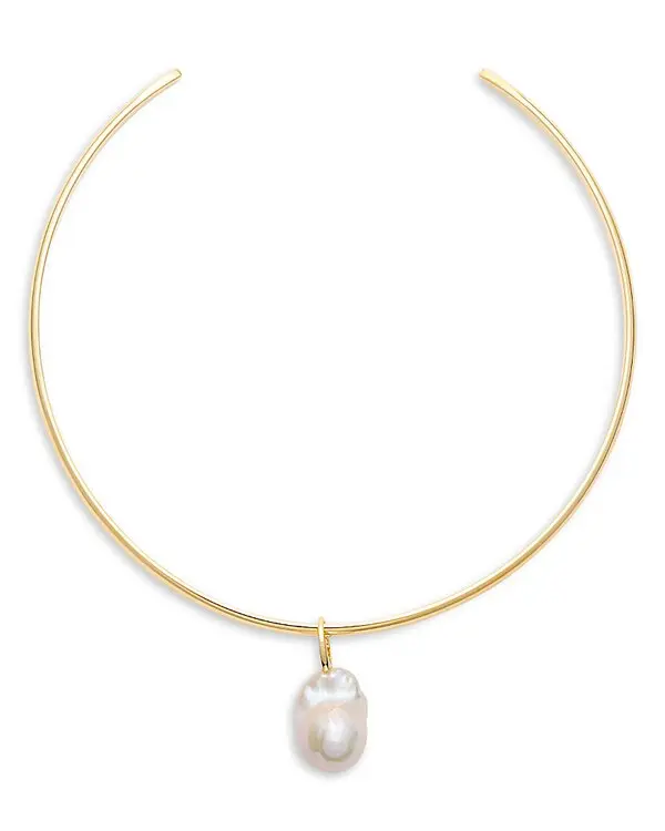 Shashi Jones Cuff Necklace - Gold/pearl