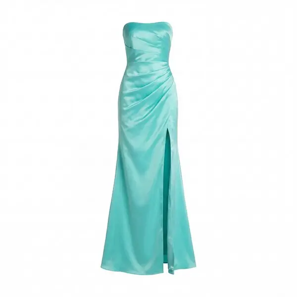 Mac Duggal Strapless Satin Gown With Slit
