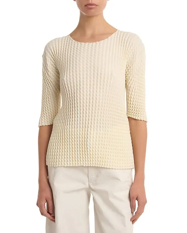 Issey Miyake Spongy Pleated Top - Off-white