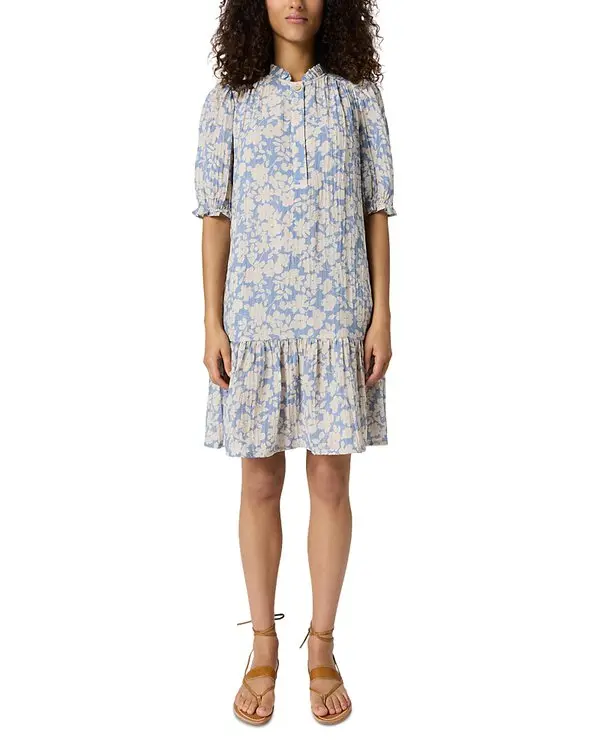 Gerard Darel Romie Ruffled Floral Dress - Bluesky