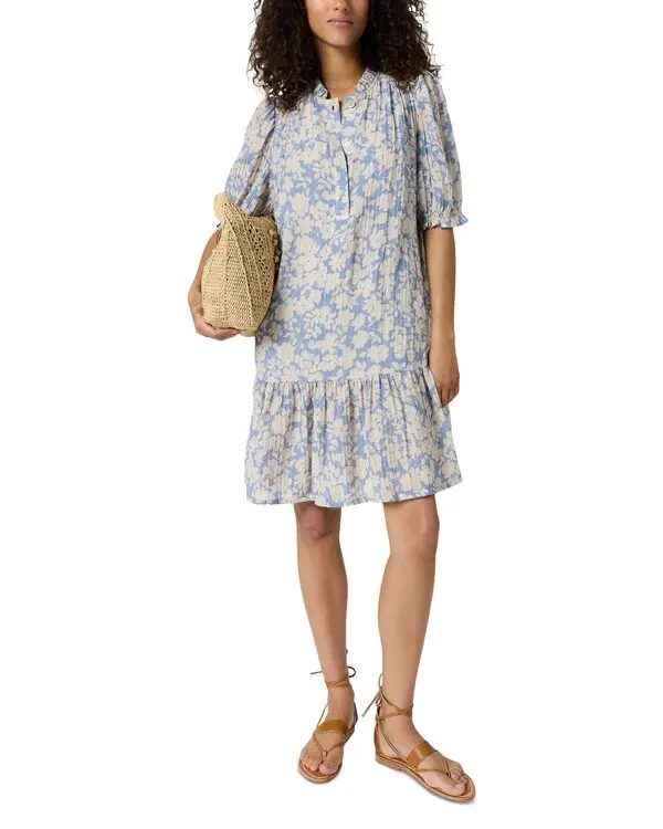 Gerard Darel Romie Ruffled Floral Dress - Bluesky