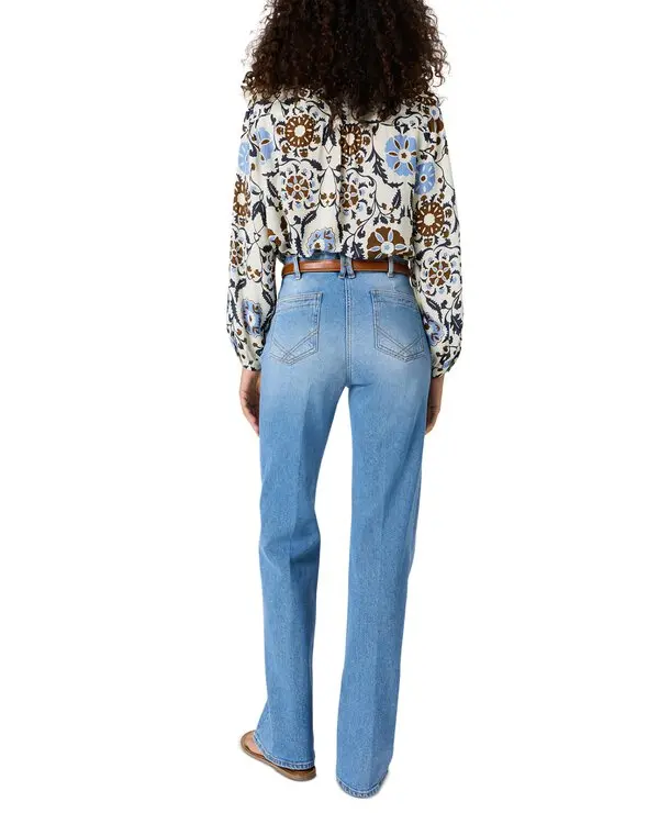 Gerard Darel Split Neck Printed Top
