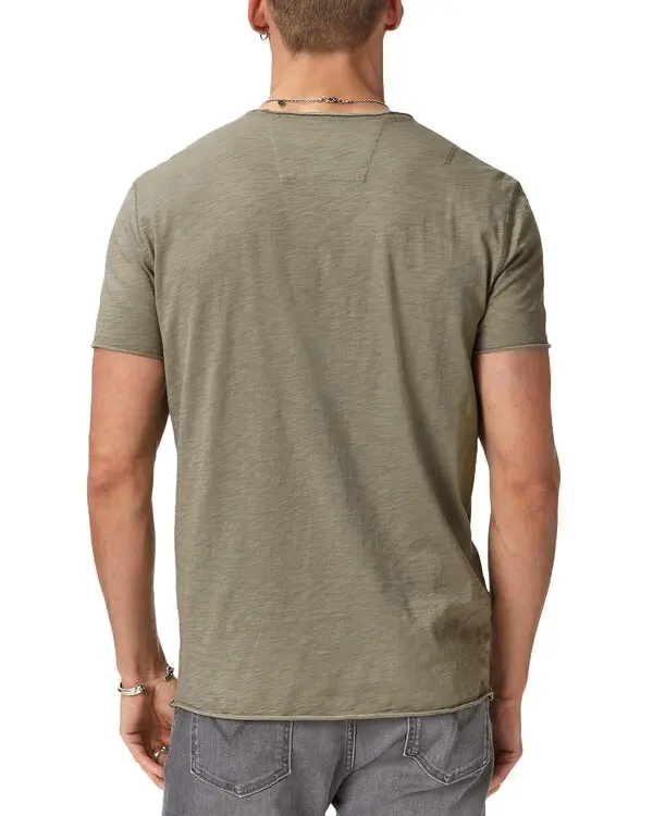 John Varvatos Raw Edge Shoulder Detail Tee - Light Olive