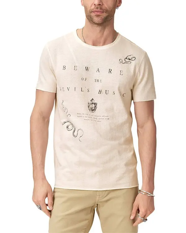 John Varvatos Raw Edge Shoulder Detail Tee - Buttercream