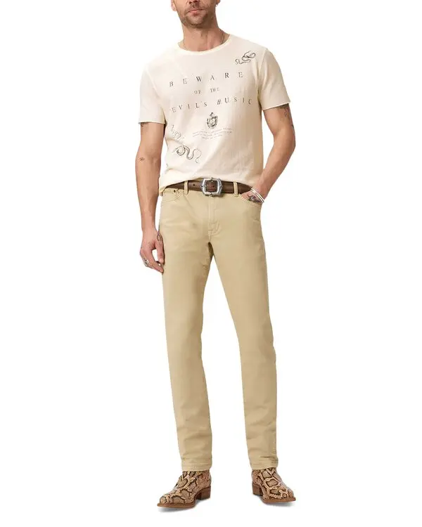 John Varvatos Raw Edge Shoulder Detail Tee - Buttercream