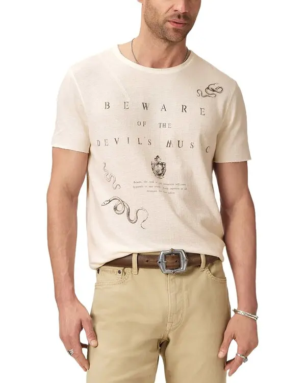 John Varvatos Raw Edge Shoulder Detail Tee - Buttercream
