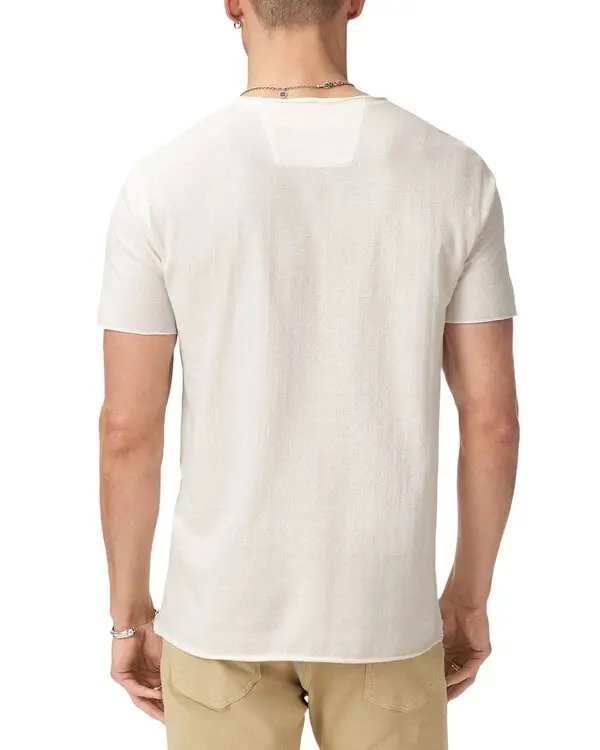 John Varvatos Raw Edge Shoulder Detail Tee - Buttercream