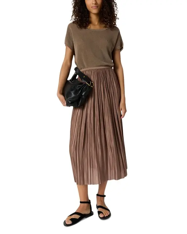 Gerard Darel Jocelyne Pleated Midi Skirt - Caramel