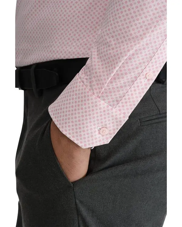 Ted Baker London Nantucket Slim Fit Premium Stretch Medallion Dress Shirt - Pink Multi