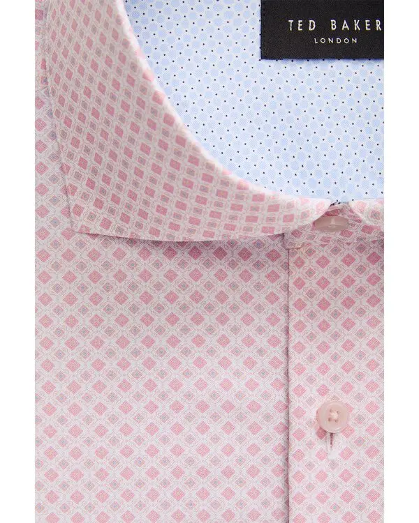 Ted Baker London Nantucket Slim Fit Premium Stretch Medallion Dress Shirt - Pink Multi