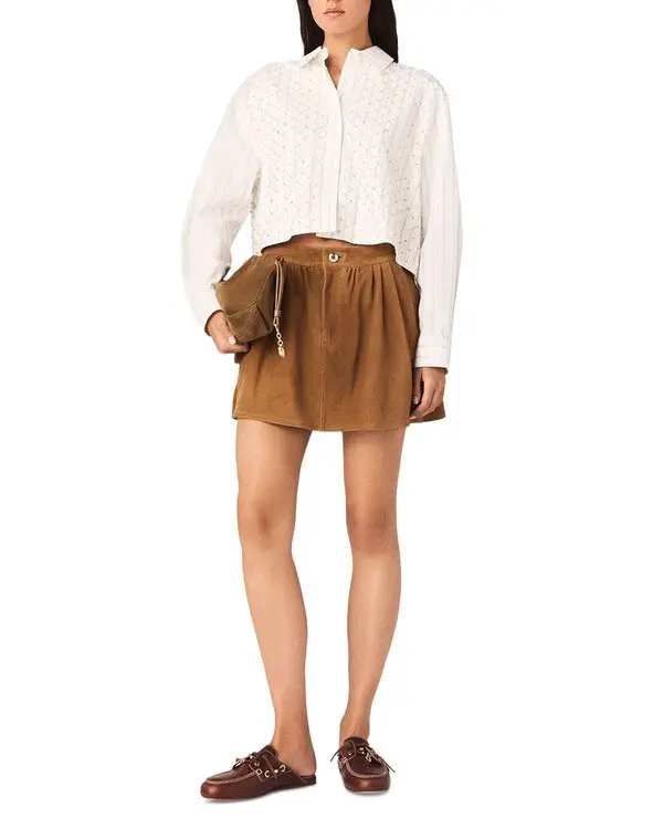 Maje Ciraya Beaded Cropped Shirt