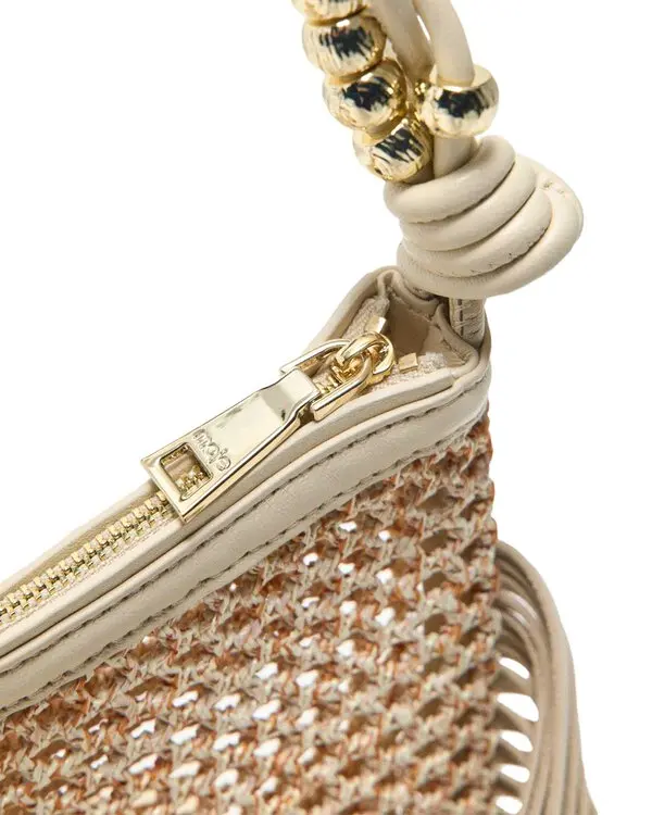 Maje Fringed Leather Mesh Hobo Bag