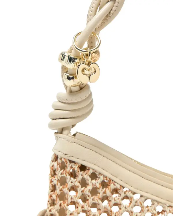 Maje Fringed Leather Mesh Hobo Bag