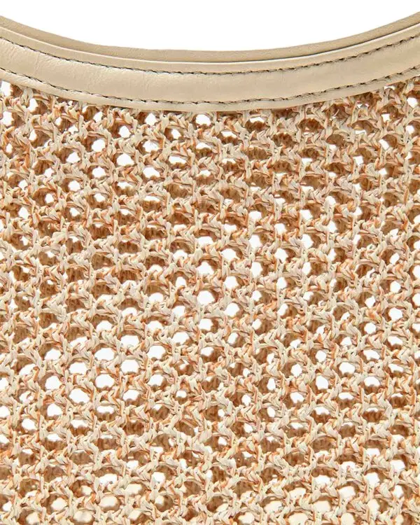Maje Fringed Leather Mesh Hobo Bag