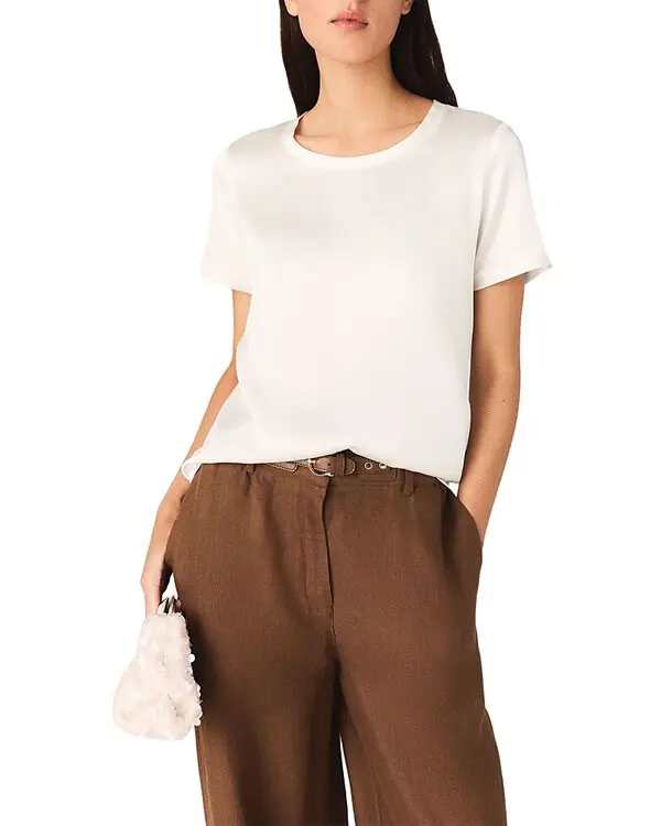 Maje Limeon Short Sleeve Silk Blend Top