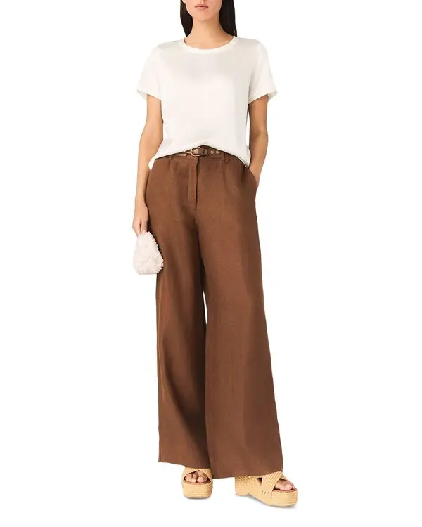 Maje Limeon Short Sleeve Silk Blend Top
