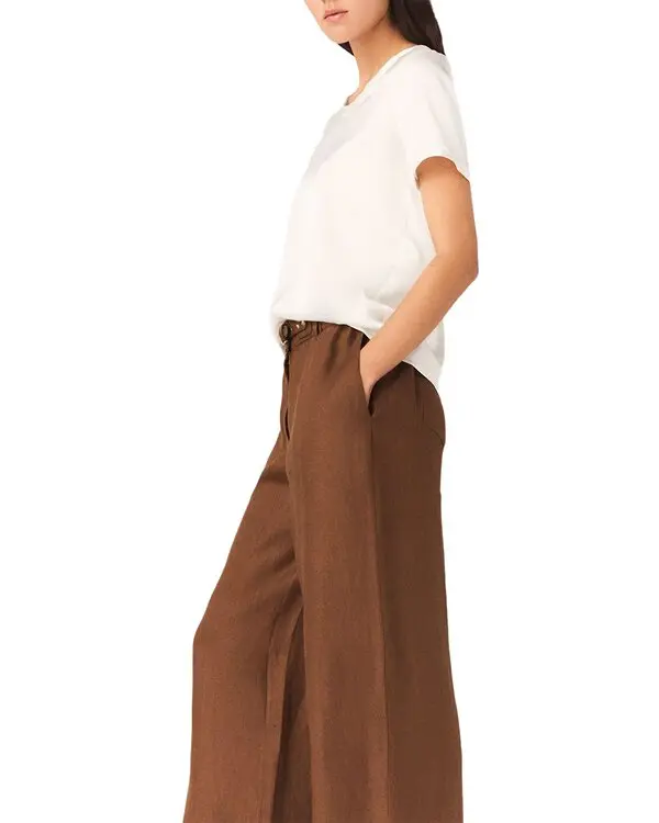 Maje Limeon Short Sleeve Silk Blend Top