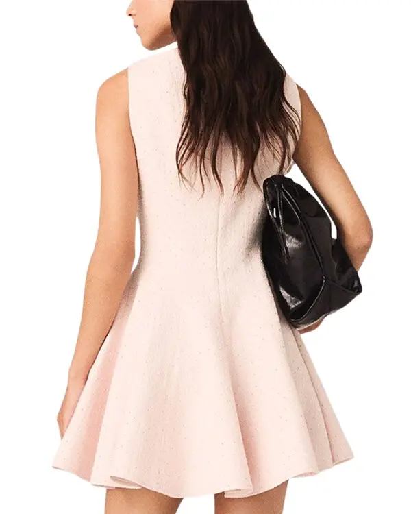Maje Risolena Short Flared Tweed Dress