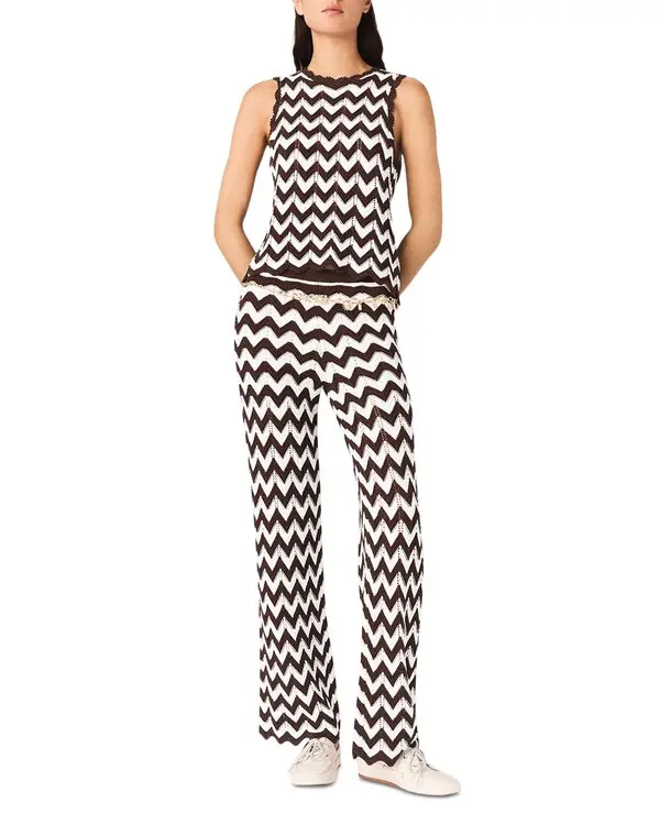 Maje Zig Zag Crochet Top