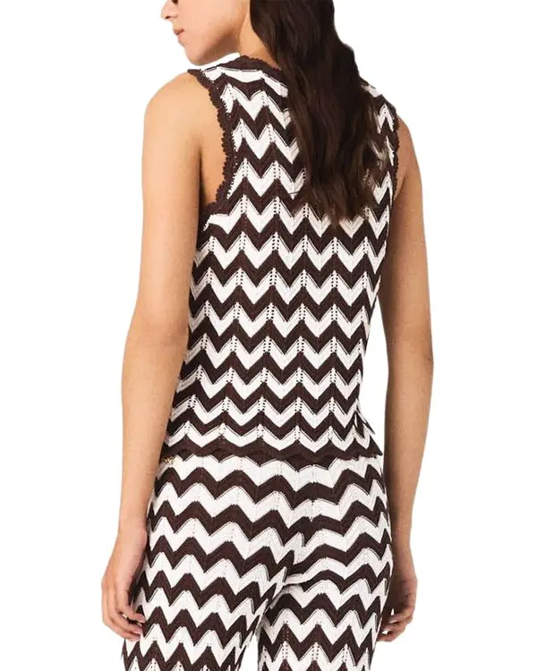 Maje Zig Zag Crochet Top