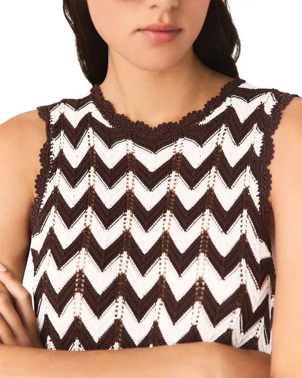 Maje Zig Zag Crochet Top