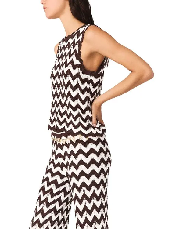 Maje Zig Zag Crochet Top