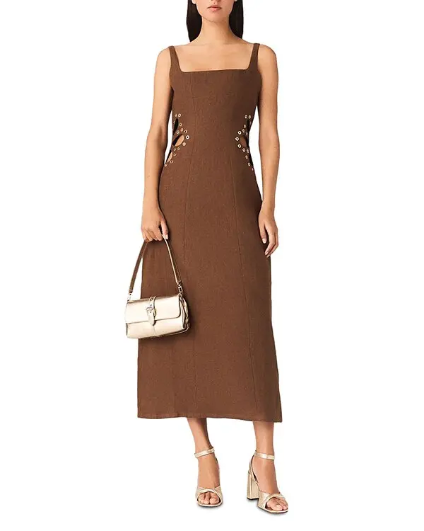 Maje Racao Linen Maxi Dress