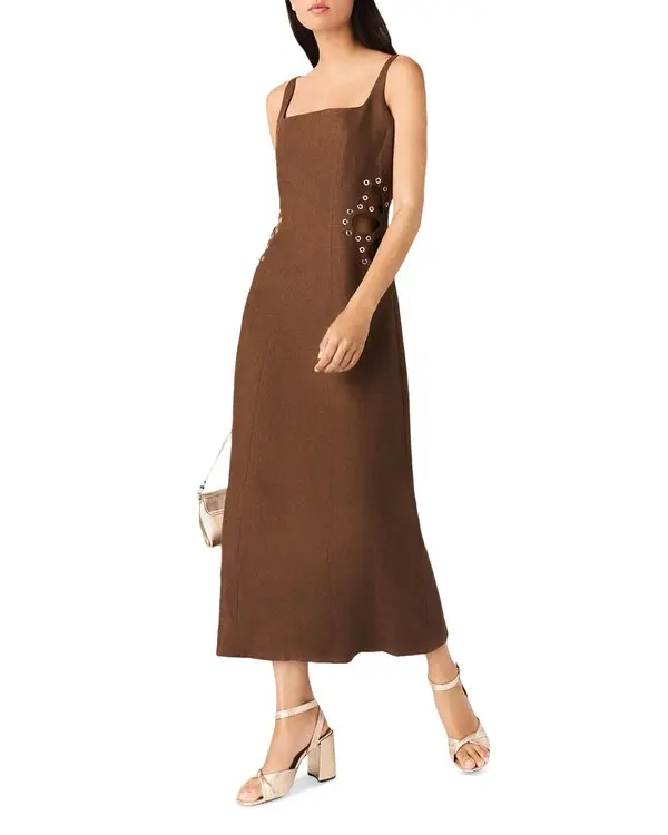 Maje Racao Linen Maxi Dress