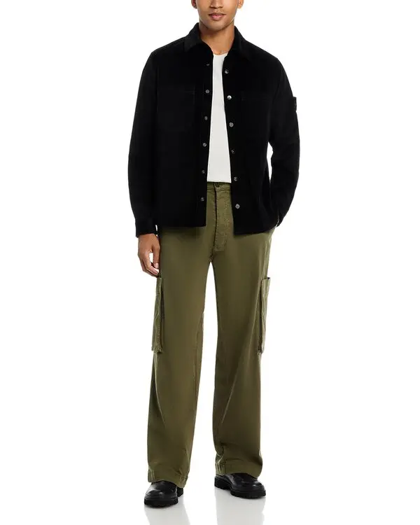 Stone Island Cotton Micro Corduroy Snap Front Overshirt
