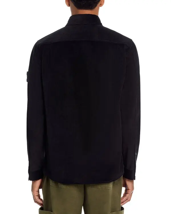 Stone Island Cotton Micro Corduroy Snap Front Overshirt