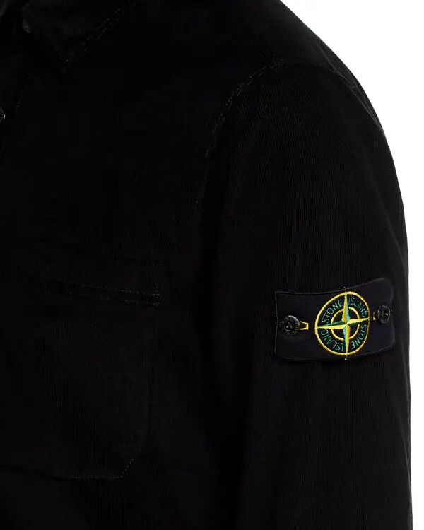 Stone Island Cotton Micro Corduroy Snap Front Overshirt