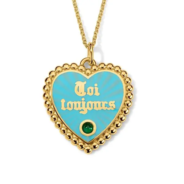 DÉCLARER Toi Toujours Pendant Necklace - Blue/gold