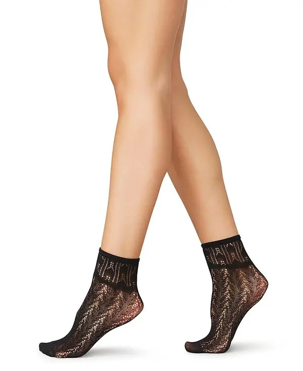 Swedish Stockings 2-pack Erica Crochet Socks - Black