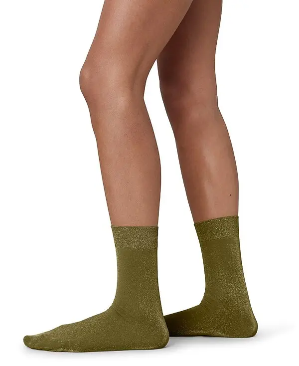 Swedish Stockings 2-pack Ines Shimmery Socks - Olive Green