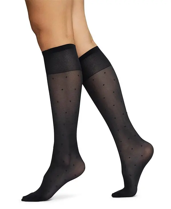 Swedish Stockings 2-pack Doris Dots Knee-highs - Black
