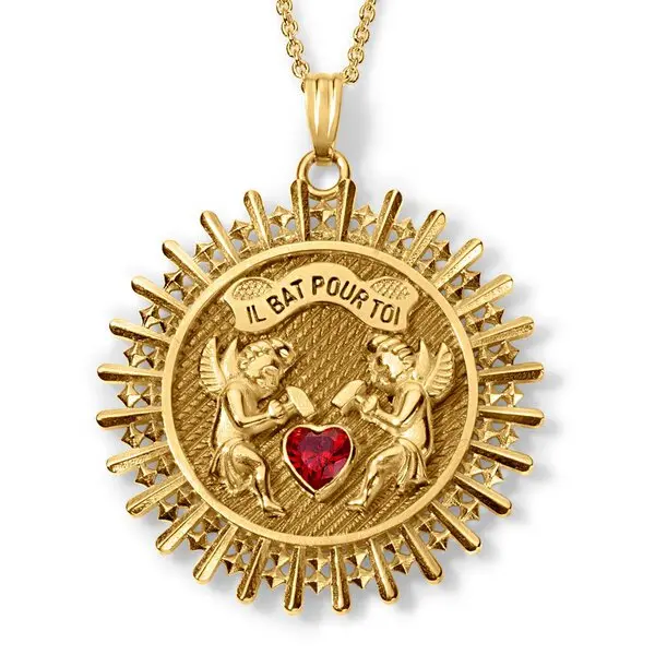 DÉCLARER Gold Vermeil Pendant Necklace - Red/gold