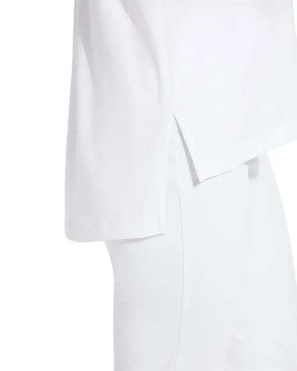 Lyssé Safira Shirt Collar Mixed Media Top