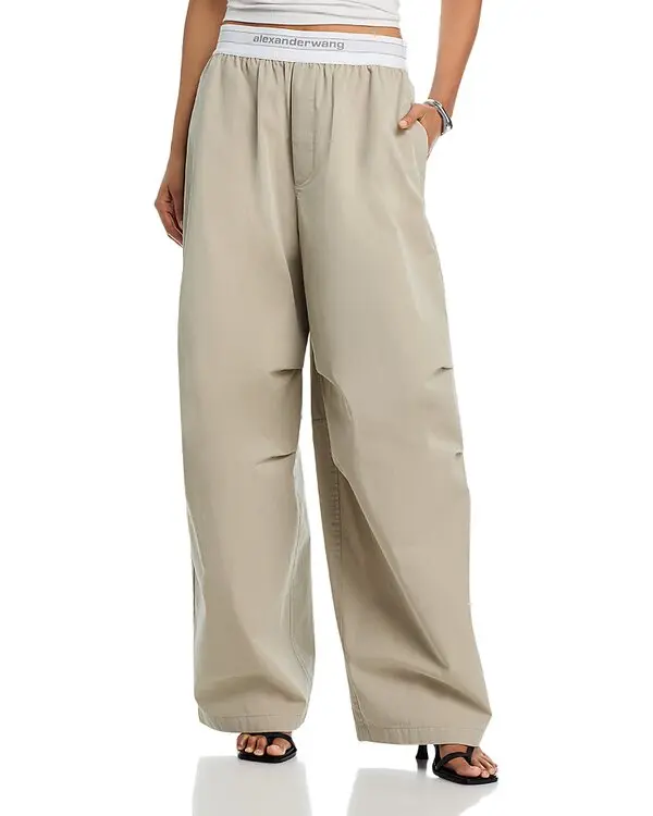 Alexander Wang Mid-rise Logo Waistband Pants