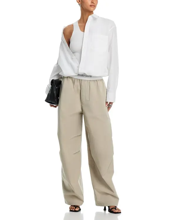 Alexander Wang Mid-rise Logo Waistband Pants