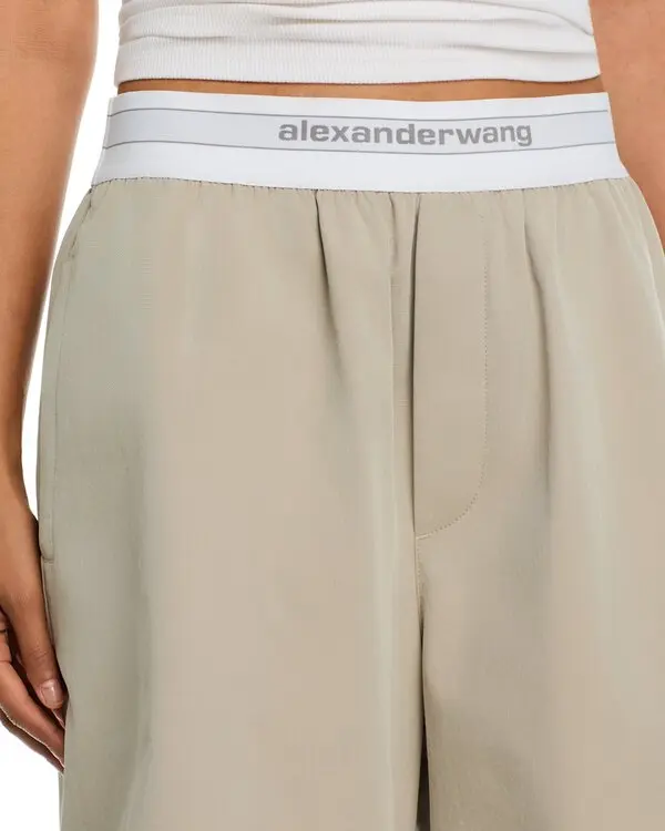 Alexander Wang Mid-rise Logo Waistband Pants