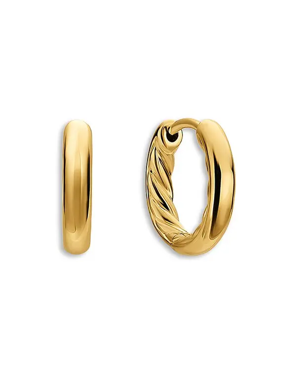 David Yurman 18k Mercer Huggie Earrings - Gold
